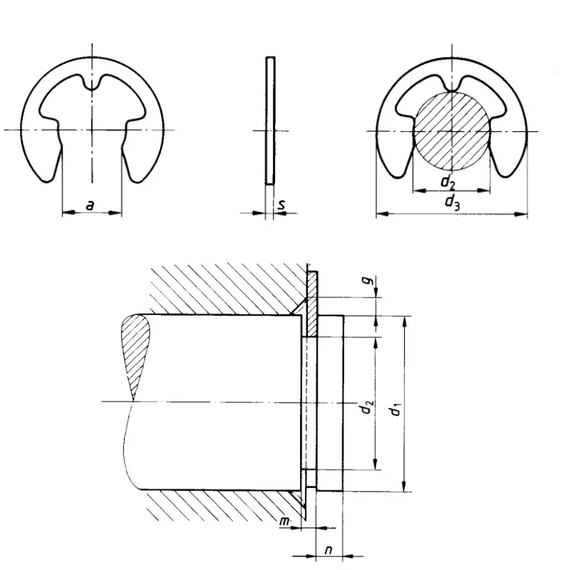 E Clips Supplier DIN 6799 JIS B 2805 Standard ITA Fasteners E Clips Supplier DIN 6799 JIS B 2805 Standard ITA Fasteners